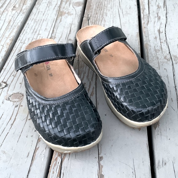 Haflinger | Shoes | Haflinger Black Clog Weaved Leather Eu37 | Poshmark